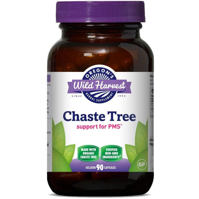 Oregon's Wild Harvest Non-GMO Chaste Tree Capsules,Organic Herbal ...
