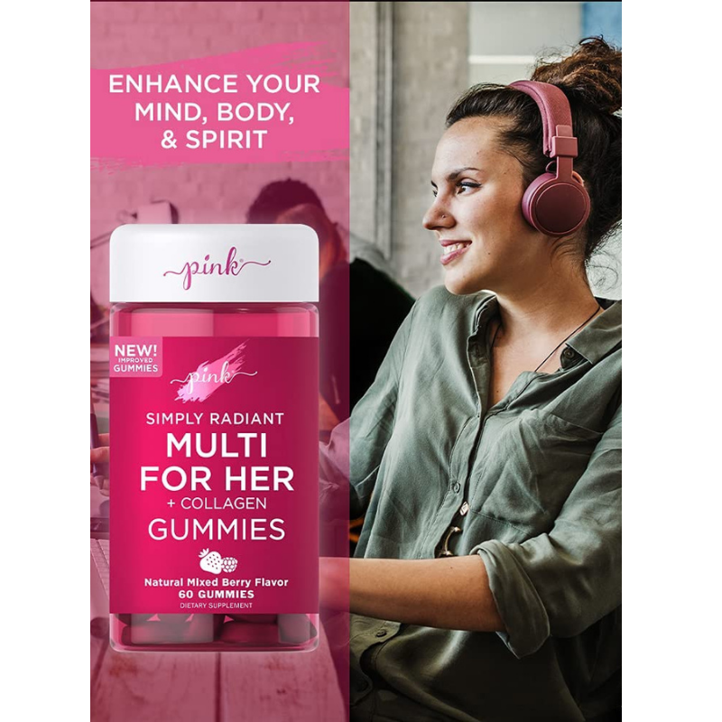 Pink Multivitamin for Women | 60 Gummies | Non-GMO & Gluten Free | Plus ...