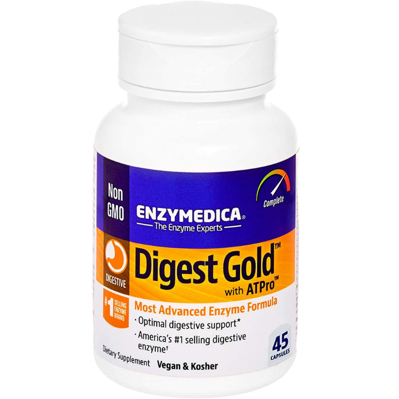 Enzymedica, Digest Gold + ATPro, Maximum Strength Enzymes, 45 Capsules ...