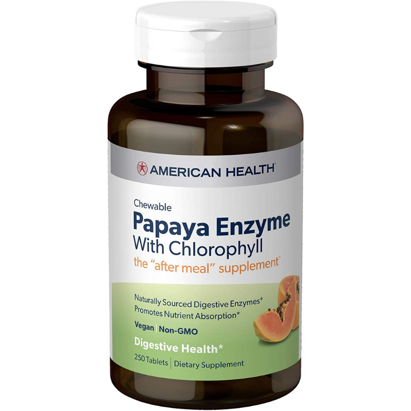 American Health Papaya Enzyme with Chlorophyll chewable Tablets - 250 ...