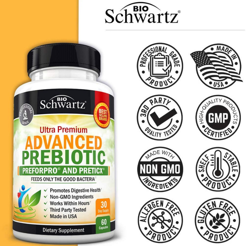bio schwartz Prebiotics for Advanced Gut Health - Immune System Booster ...