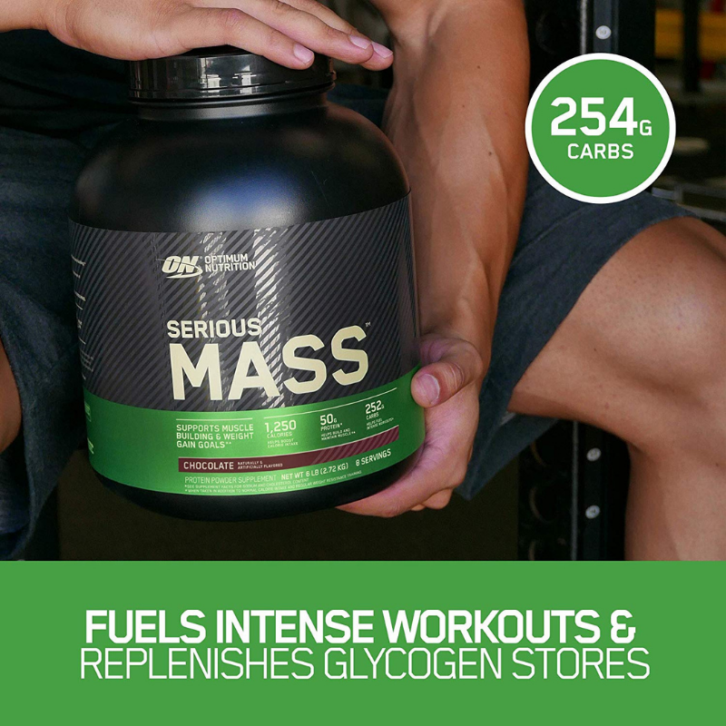 Optimum Nutrition Serious Mass Protein Powder, Chocolate, 50g Protein ...
