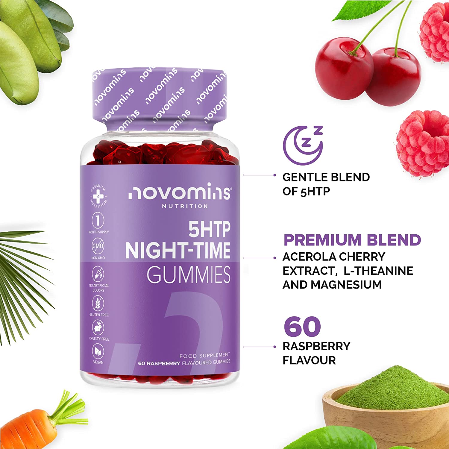 5HTP Gummies - Night Time - 100mg - High Strength Chewable Sleep ...