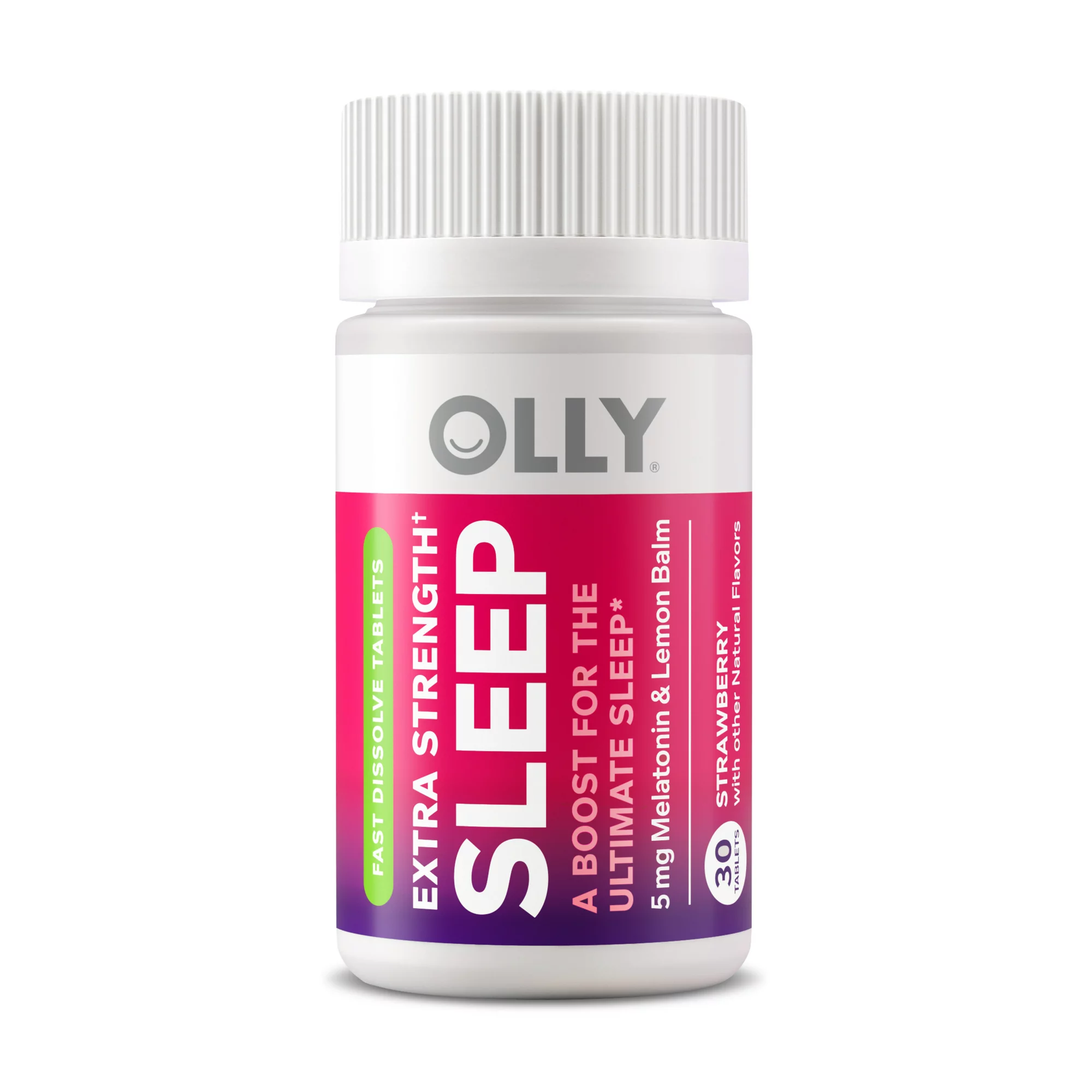 OLLY Extra Strength Sleep Fast Dissolves Supplement, 5mg Melatonin ...