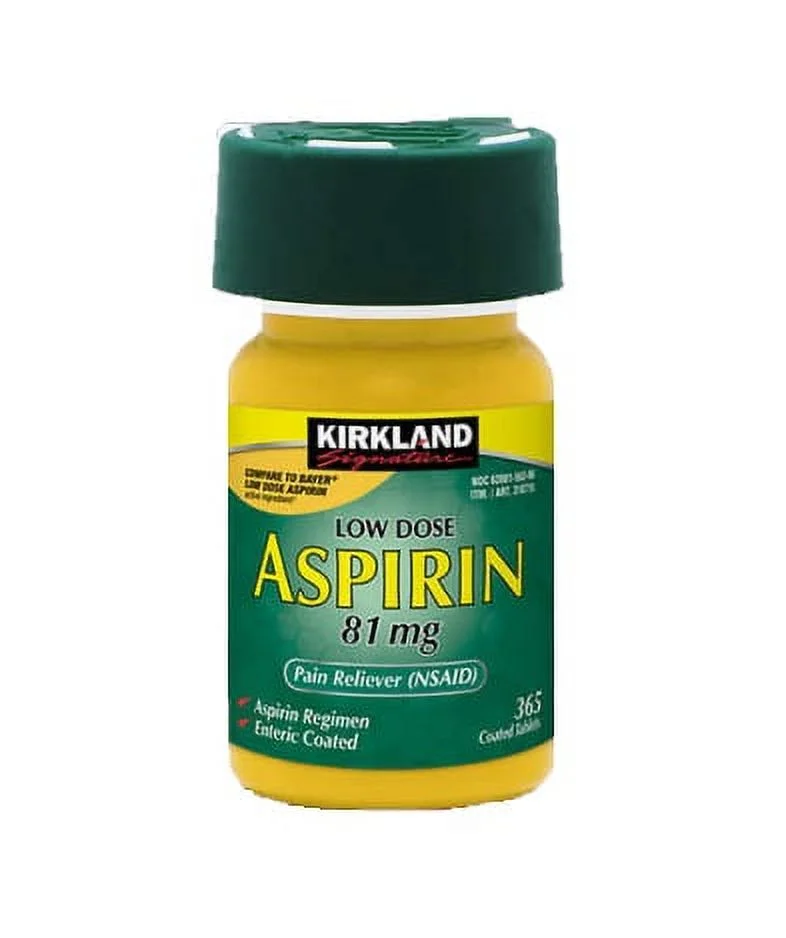 Kirkland Signature Aspirin Low Dose 81 mg 365 Enteric Coated Tablets ...